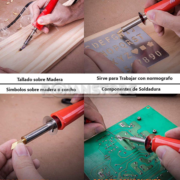 Pirograbador Pirografo Maderas Cueros 25 Piezas 30W +Estuche – Roian Store