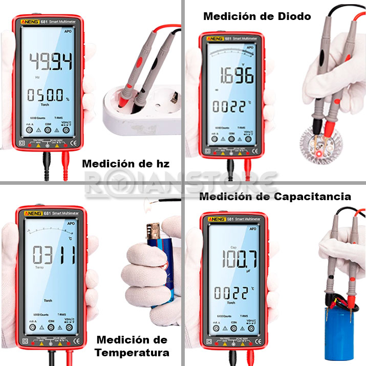 Multimetro Digital Sin Contacto AC/DC Recargable Aneng 681 – Roian Store