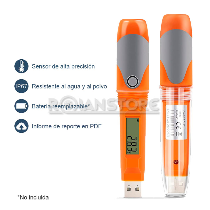 Registrador Temperatura Humedad Data Logger Elitech RC-51H – Roian Store